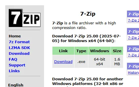 Is 7-Zip down? See if 7-zip.org is not working or has problems