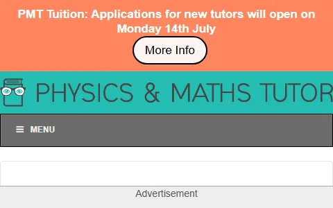 Is Physics & Maths Tutor down? See if Physicsandmathstutor.com is not ...