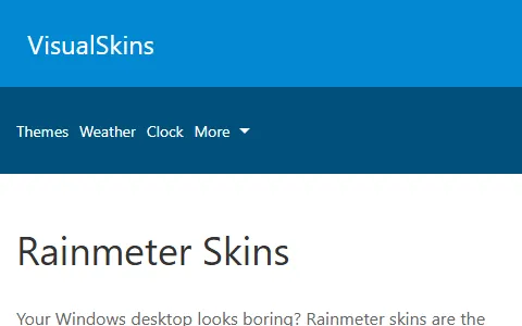 Is Rainmeter Skins down? See if Visualskins.com is not working or has problems